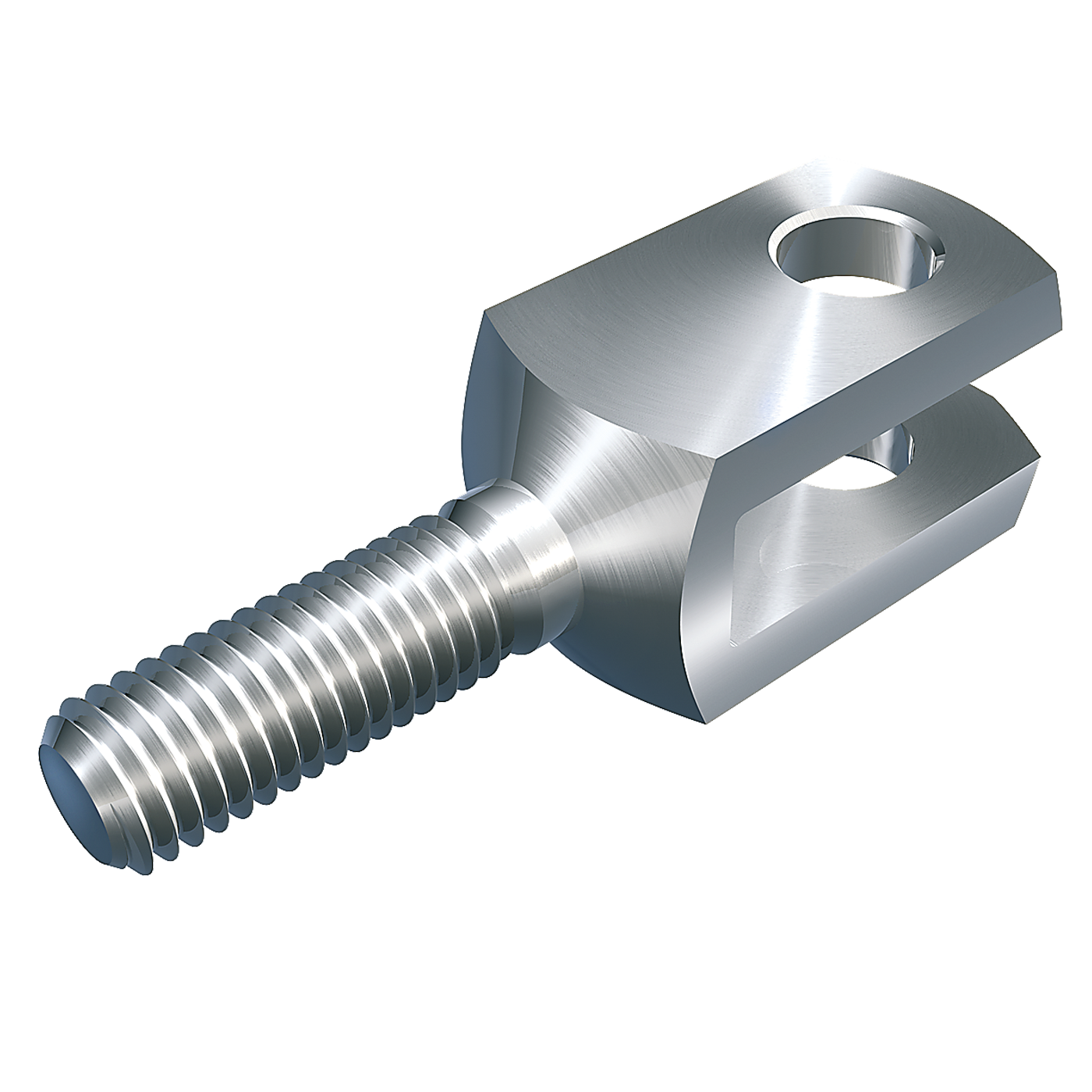 Clevis with male thread G 16x32 M16 Steel galvanised white